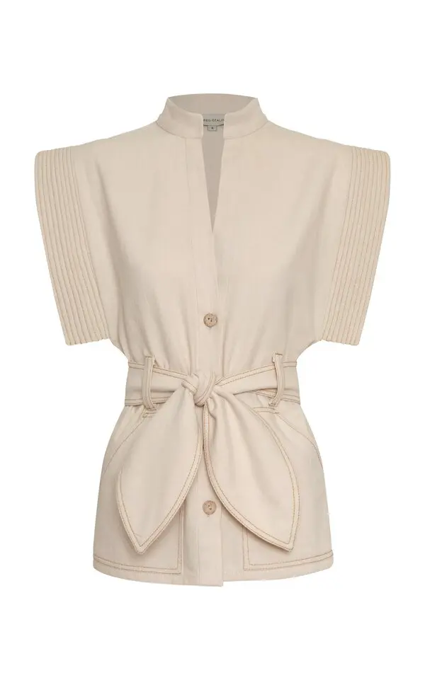 ANDRES OTALORA La Costa Cotton-linen Vest With Belt