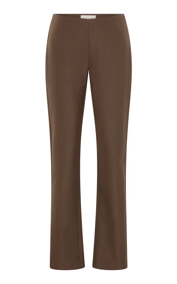 ST. AGNI Straight Leg Trousers - Brown