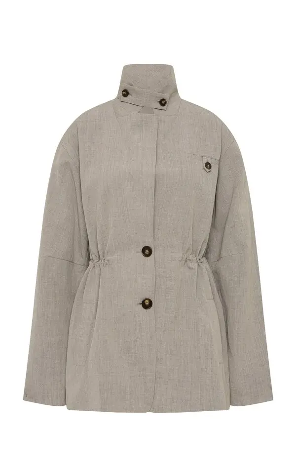 ST. AGNI Cinched Wool-blend Jacket - Grey