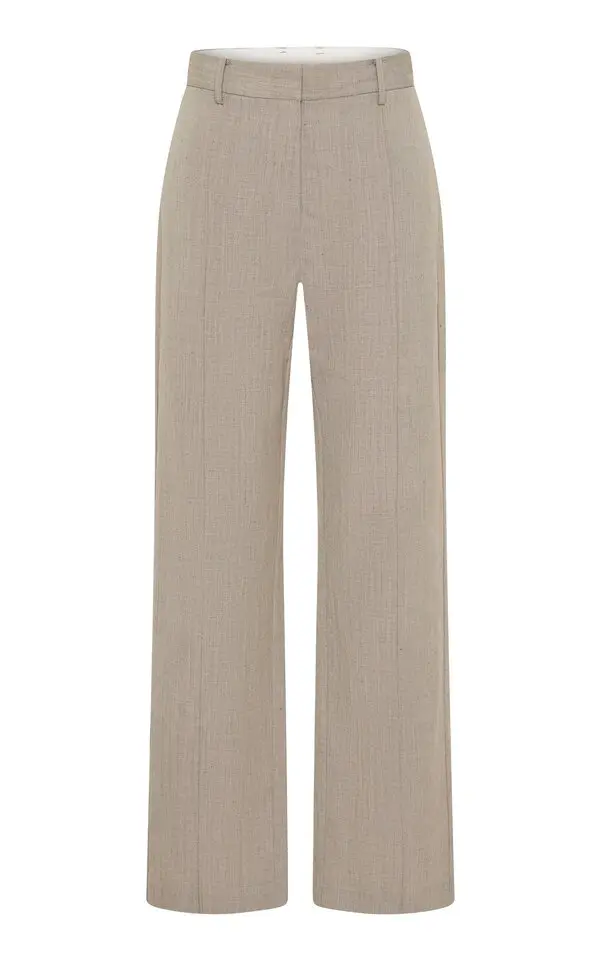 ST. AGNI Classic Pintuck Straight-leg Pants - Grey