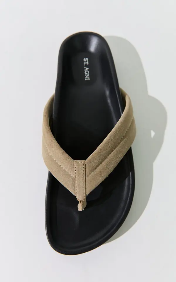 ST. AGNI Suede Thong Slide