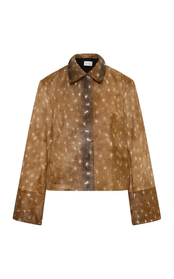 ST. AGNI Fawn-patterned Leather Jacket - Animal