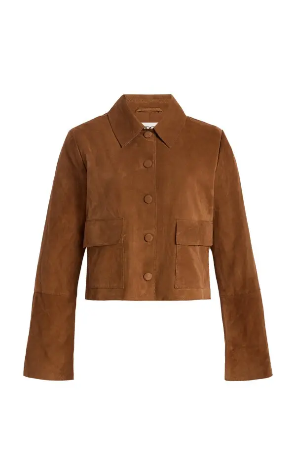 BY MALENE BIRGER Annie Cropped Suede Jacket - Brown