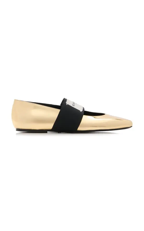 Givenchy Logo Embellished Leather Ballet Flats
