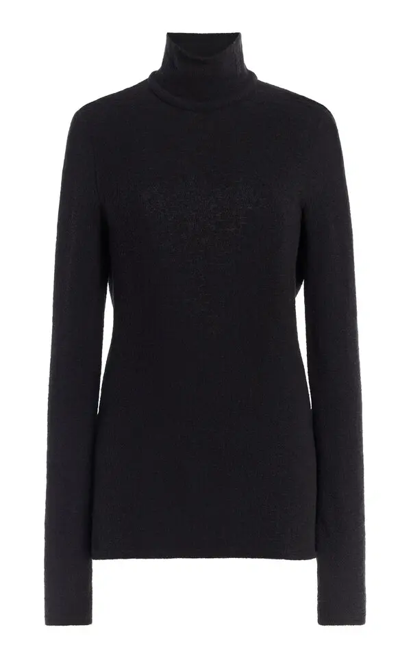 COLLEEN ALLEN Cutout Knit Turtleneck Top