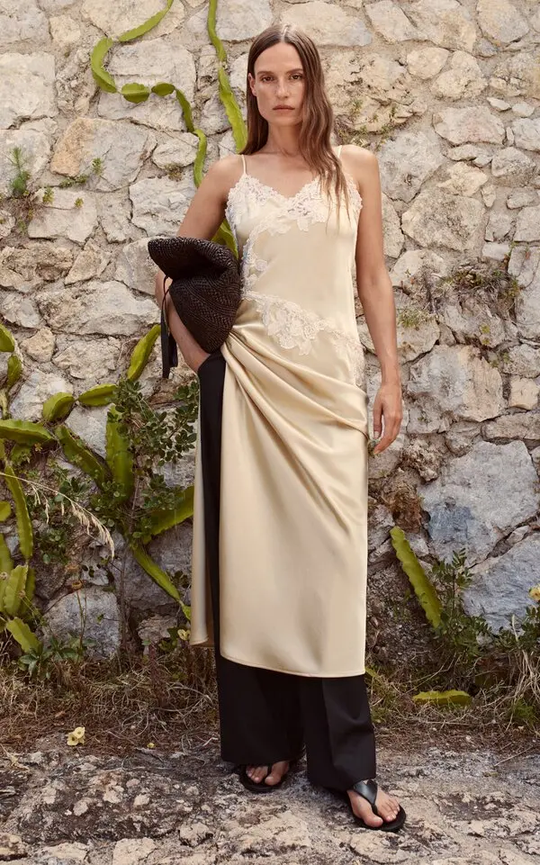 BY MALENE BIRGER Vera Lace-detailed Midi Slip Dress