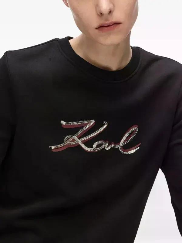 Karl Lagerfeld Sequin-embellished Logo Sweater