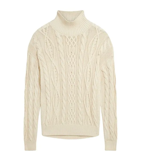 Dunhill Cotton-silk Aran Cable Knit Sweater