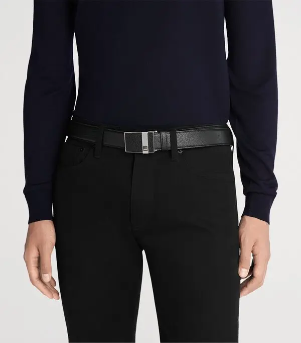 Dunhill Leather Automatic Buckle Belt - Black