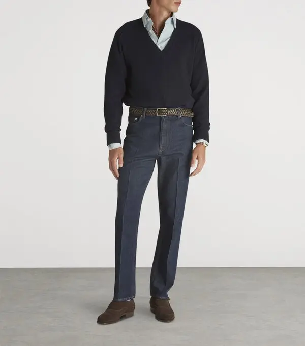 Dunhill Cotton-silk Blend Straight Leg Jeans