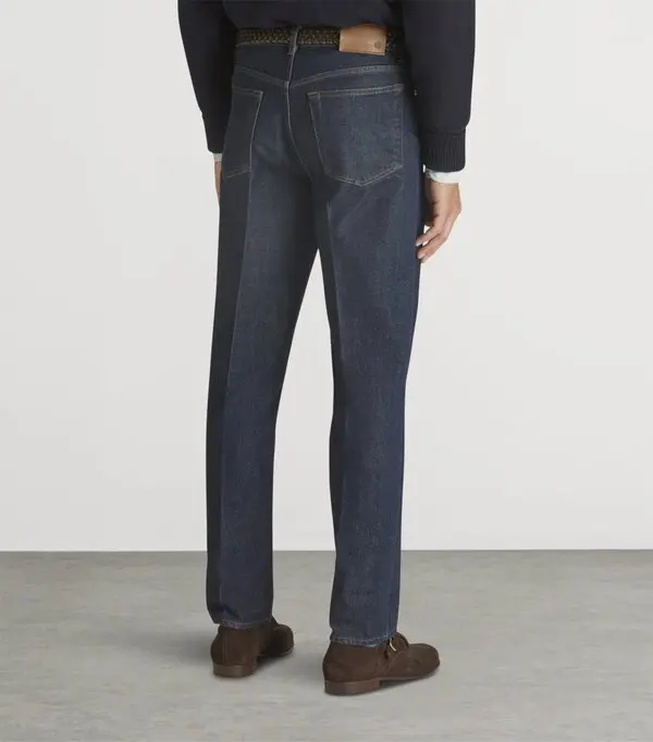 Dunhill Cotton-silk Blend Straight Leg Jeans