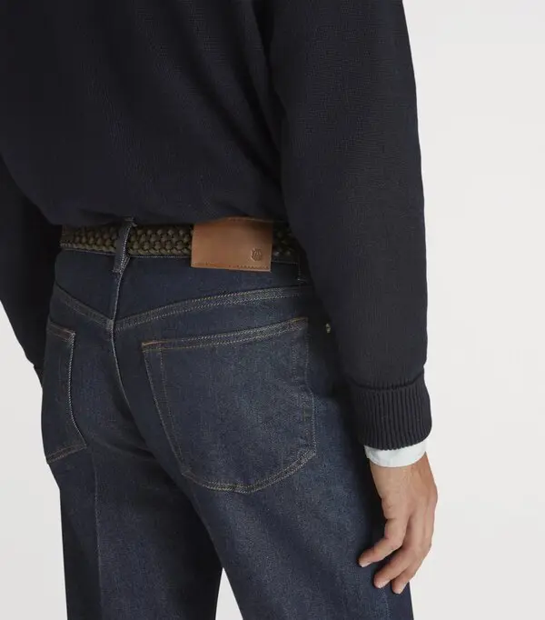 Dunhill Cotton-silk Blend Straight Leg Jeans