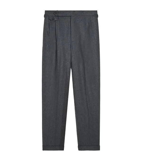Dunhill Wool-cashmere Flannel Pleated Trousers