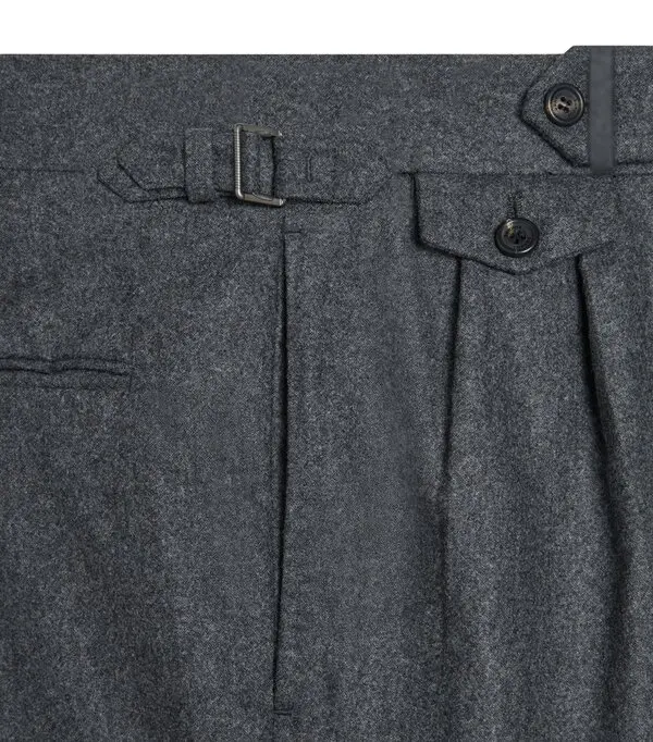 Dunhill Wool-cashmere Flannel Pleated Trousers