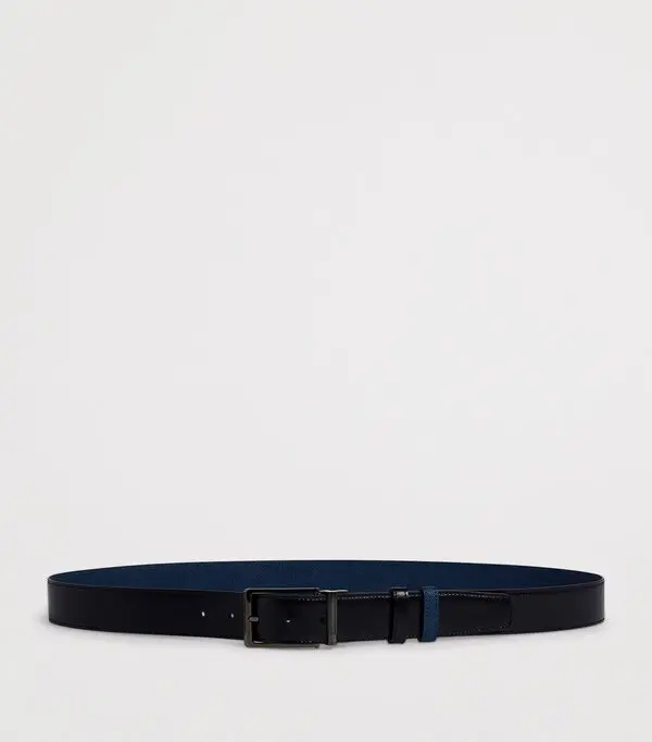 Dunhill Leather Reversible Rounded Roller Buckle Belt