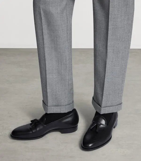 Dunhill Calf Leather Tassel Loafers