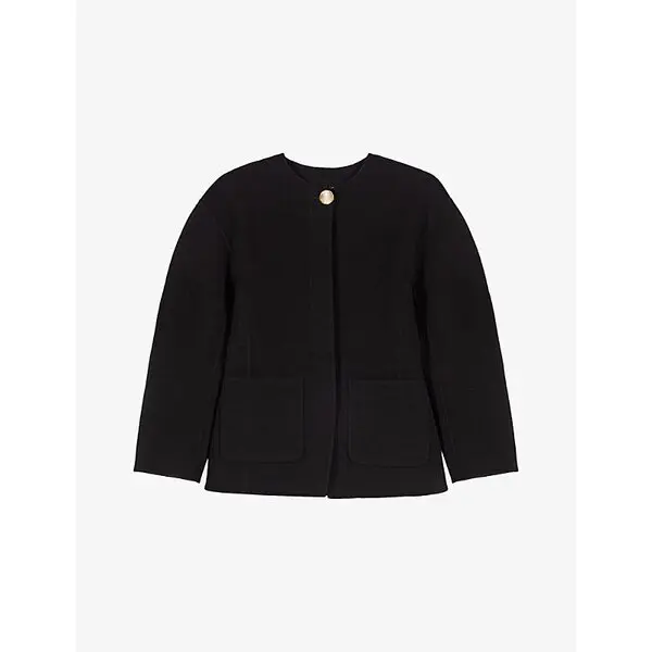 Maje Round-neck Wool-blend Coat