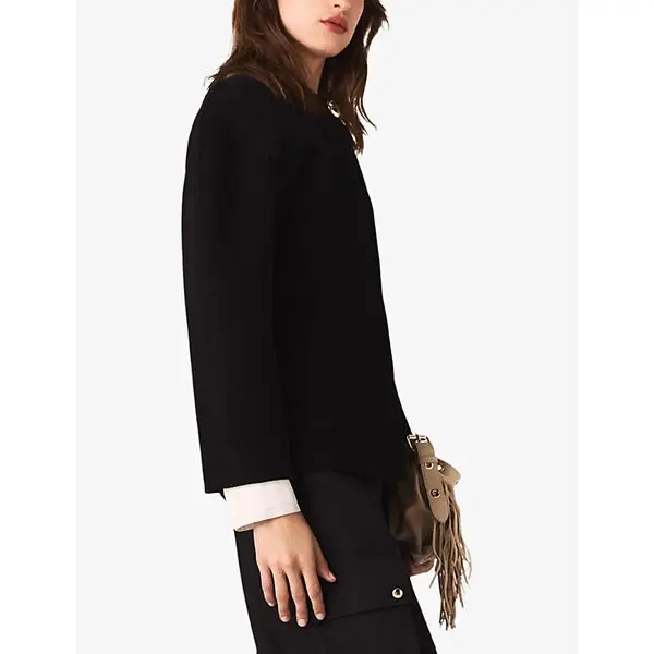 Maje Round-neck Wool-blend Coat