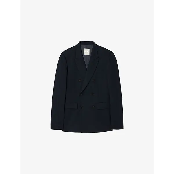 Sandro Regular-fit Double-breasted Wool Suit Jacket