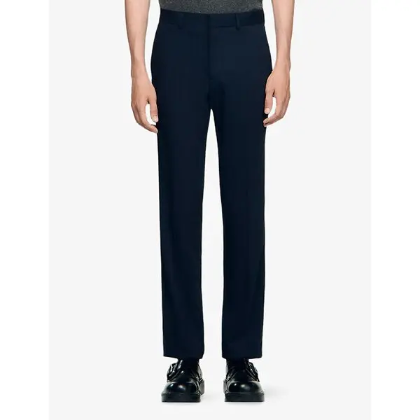 Sandro Regular-fit Wide-leg Wool Suit Trousers