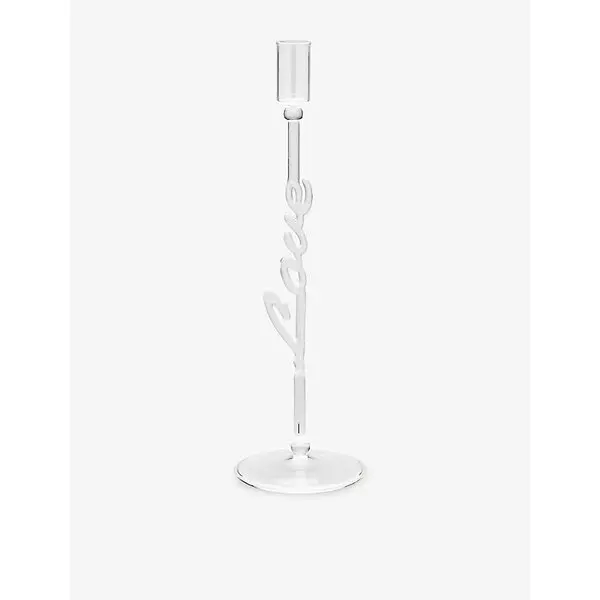 ANNA + NINA Love Glass Candle Holder - White
