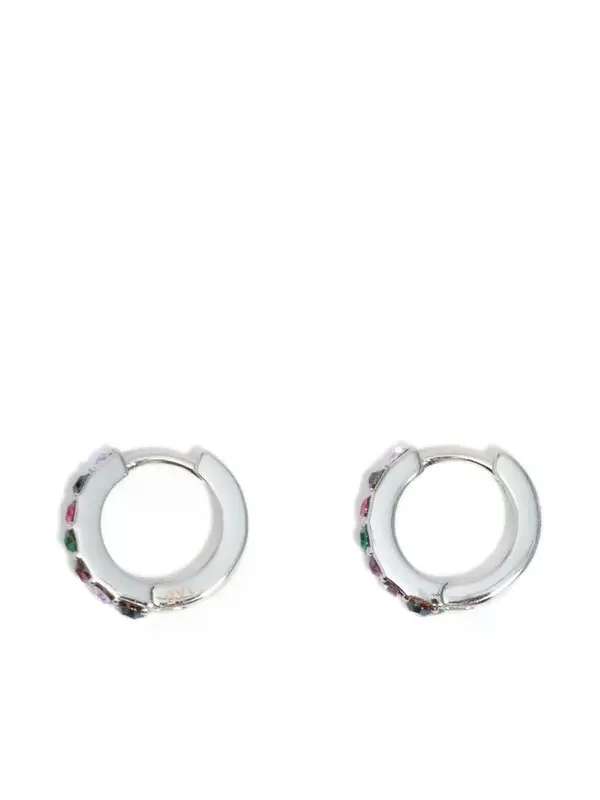 Bimba Y Lola Multigemstone Hoop Earrings - Silver