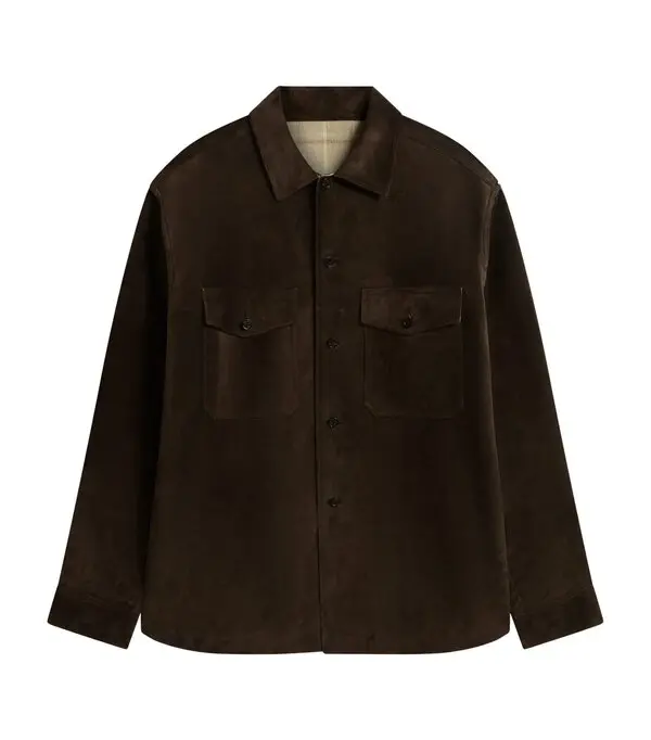 Dunhill Suede Cashmere-lined Overshirt