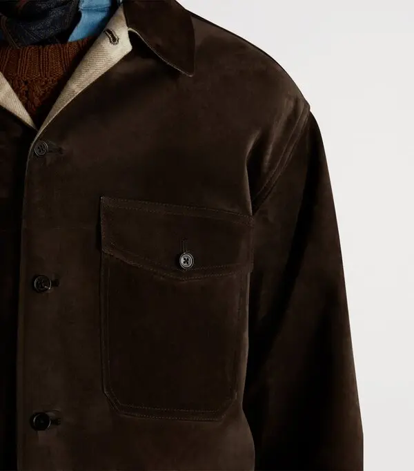 Dunhill Suede Cashmere-lined Overshirt