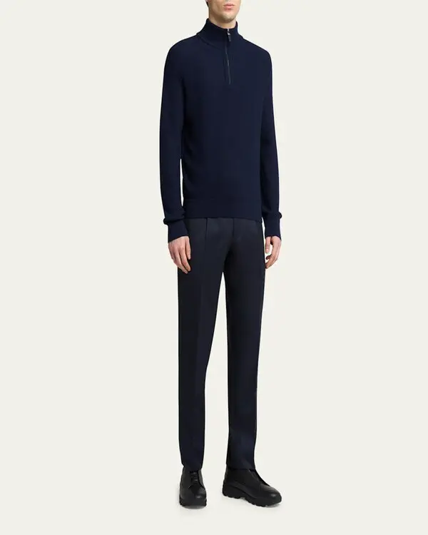 Zegna Triple Stitch Grained Leather Sneakers