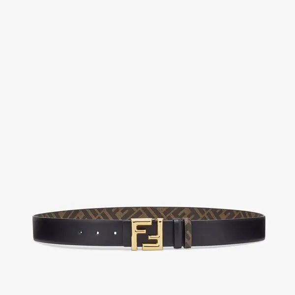 Fendi Ff Rounded Reversible Belt - Black
