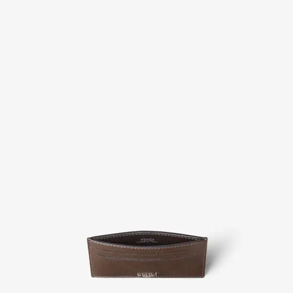 Fendi Shadow Slim Card Holder - Brown