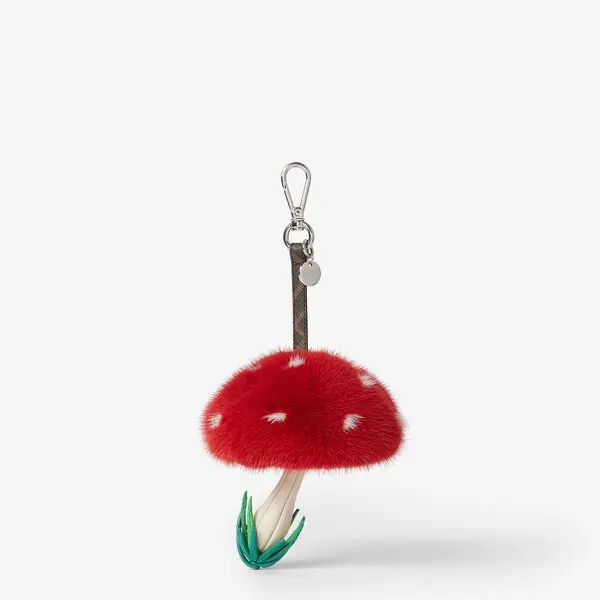 Fendi Mushroom Bag Charm - Red