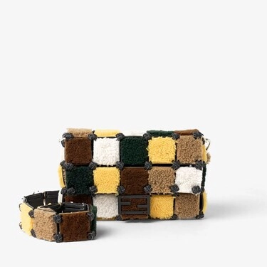 Fendi Baguette Shearling Bag - Multicolour