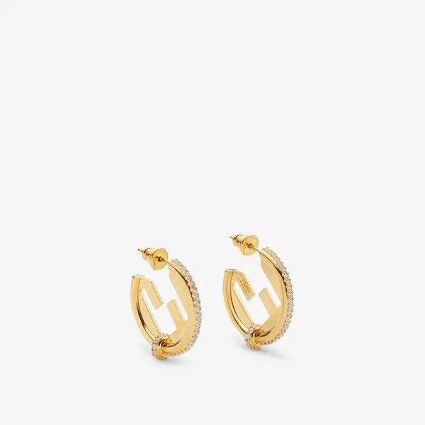 Fendi Everround Hoop Earrings - Gold