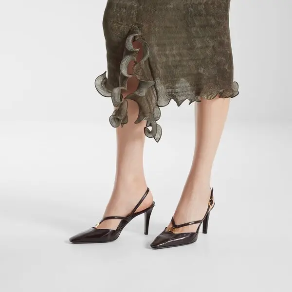Fendi Slingbacks With Ff Detail - Brown