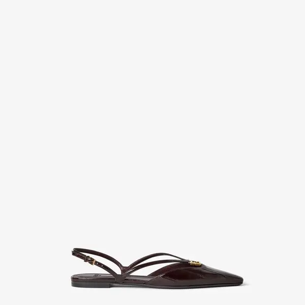 Fendi Ffold Leather Flats