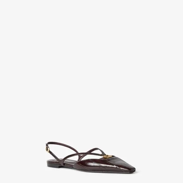Fendi Ffold Leather Flats