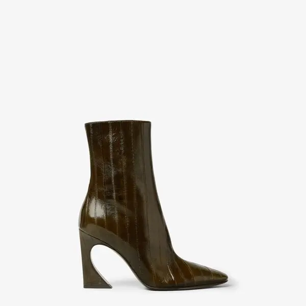 Fendi Arco Hagfish Leather Ankle Boots