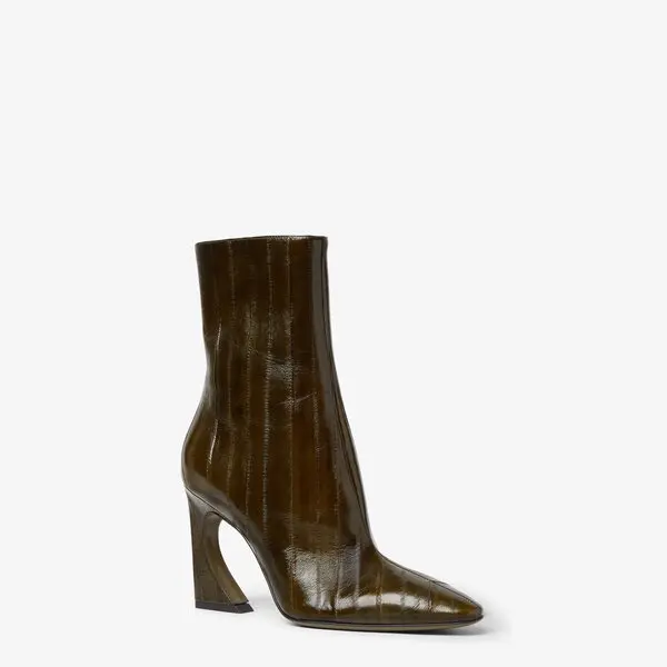 Fendi Arco Hagfish Leather Ankle Boots