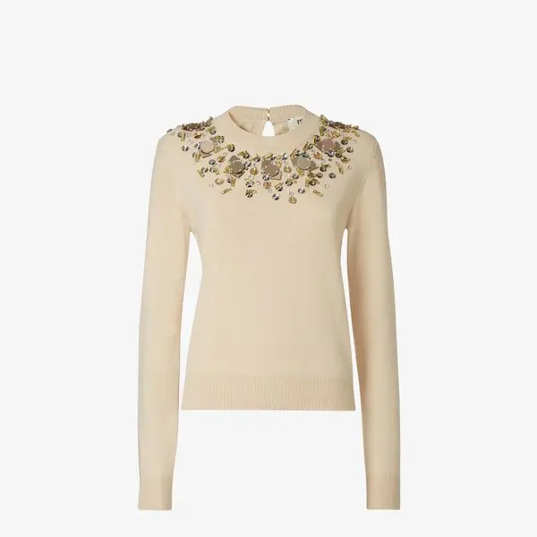 Fendi Embroidered Wool And Cashmere Jumper