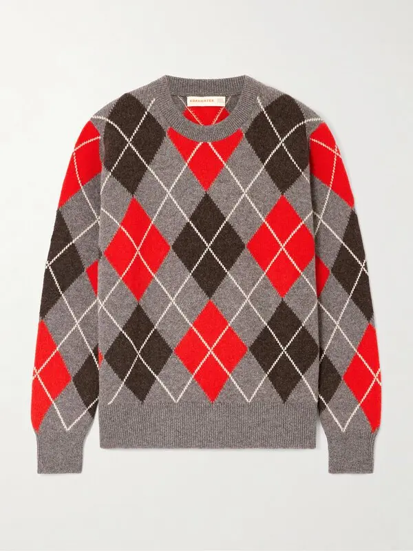Daughter Argyle Checked Wool Sweater