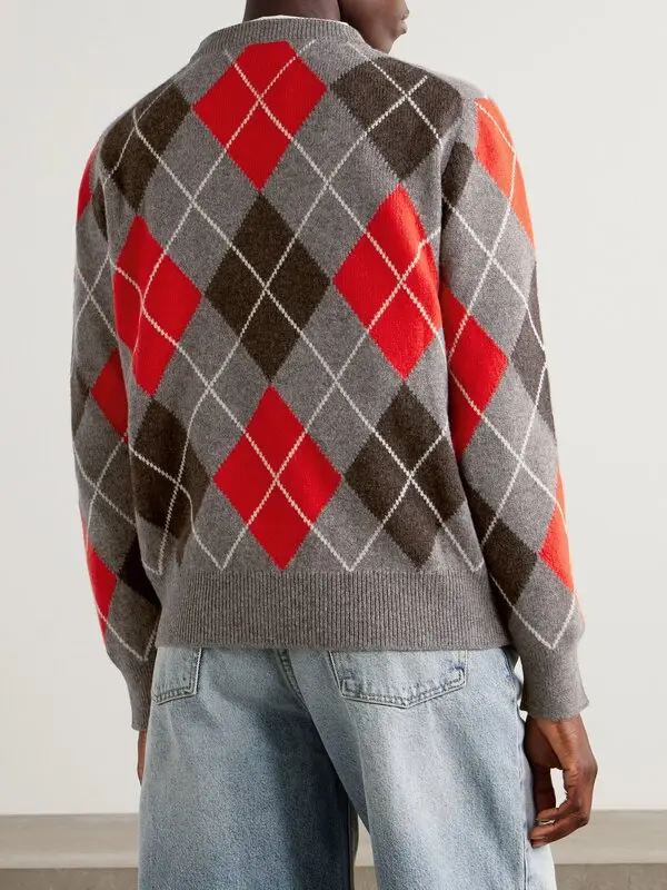 Daughter Argyle Checked Wool Sweater