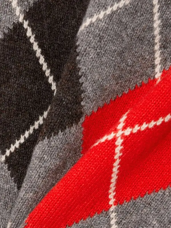 Daughter Argyle Checked Wool Sweater