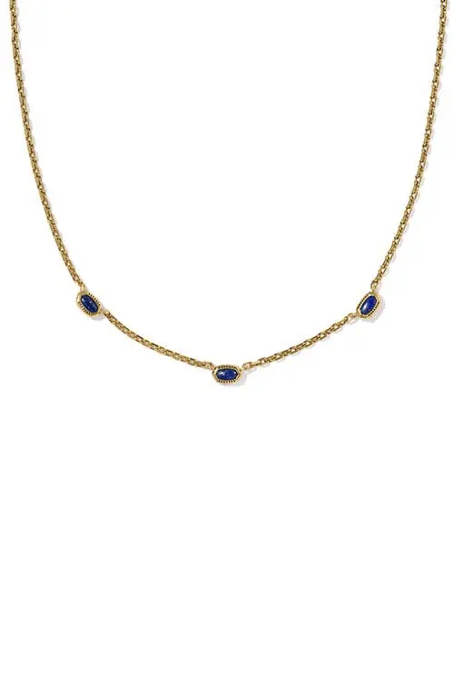 Kendra Scott Mini Elisa Three Stone Necklace - Blue Lapis
