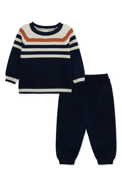 LITTLE ME Stripe Cotton Sweatshirt & Sweatpants Set - Blue