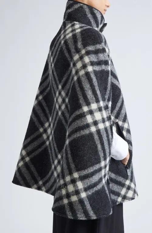Burberry St. Neve Check Hooded Wool Cape