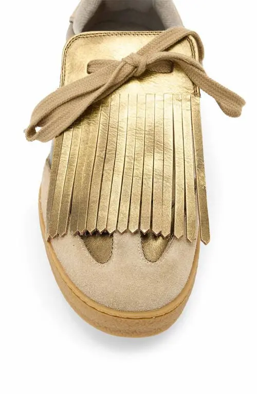 ALLSAINTS Thelma Fringe Sneakers - Antique Gold