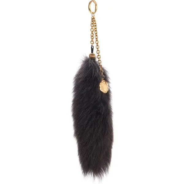 Chloé Treasure Tails Shearling Bag Charm - Dark Brown