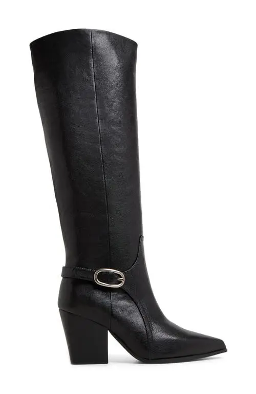 Aldo Knee High Leather Boot - Black