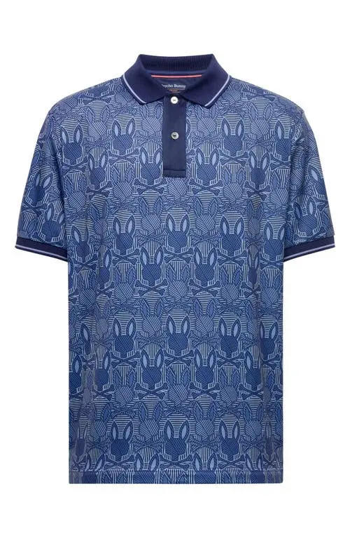 Psycho Bunny Reeves Bunny Print Sport Polo